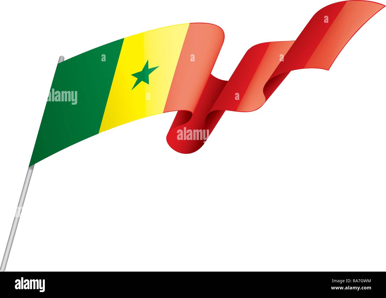 Senegal flag, vector illustration on a white background Stock Vector ...