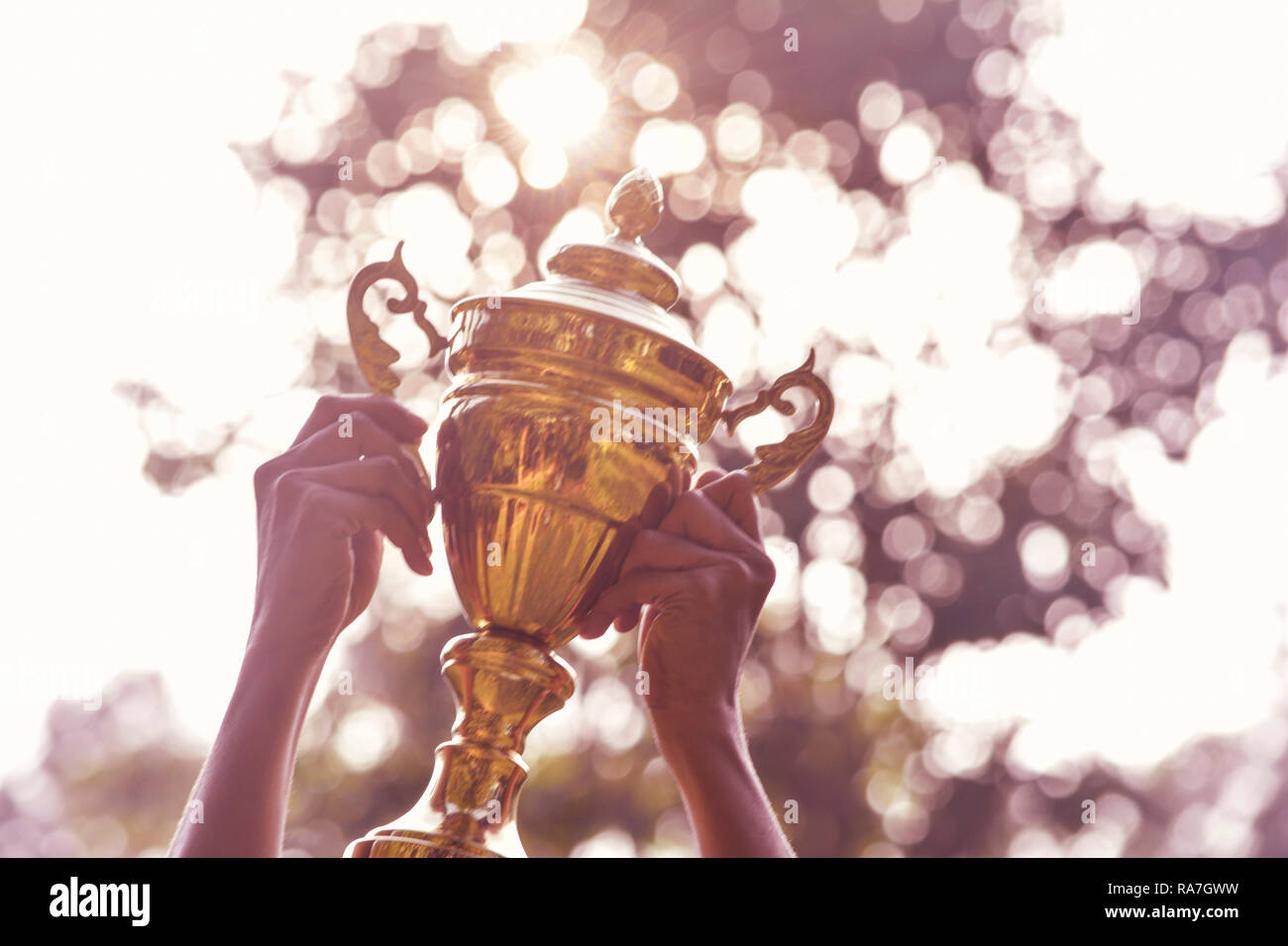 Golden sports cup on hi-res stock photography and images - Alamy
