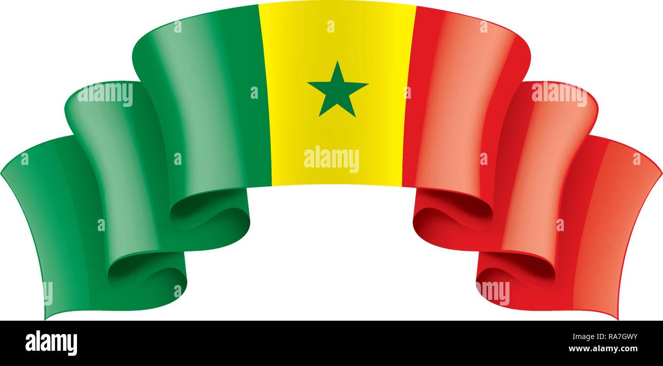 Senegal flag, vector illustration on a white background Stock Vector ...