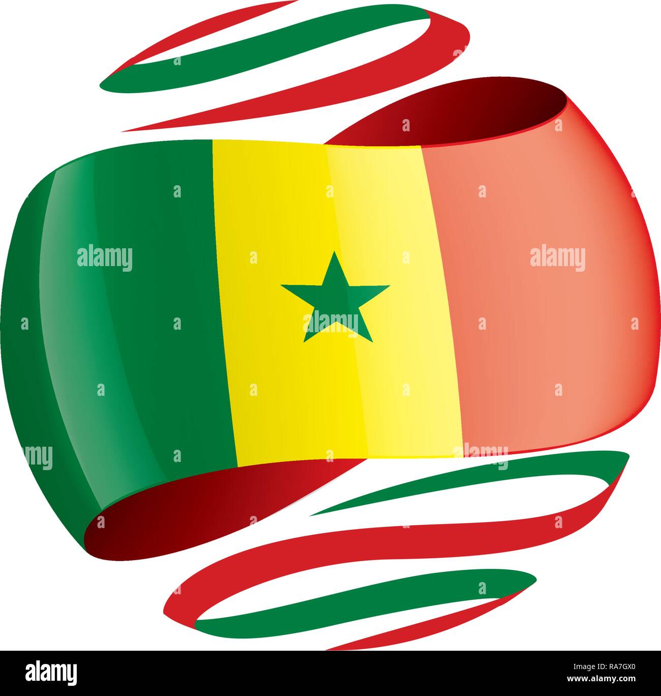 Senegal flag, vector illustration on a white background Stock Vector ...