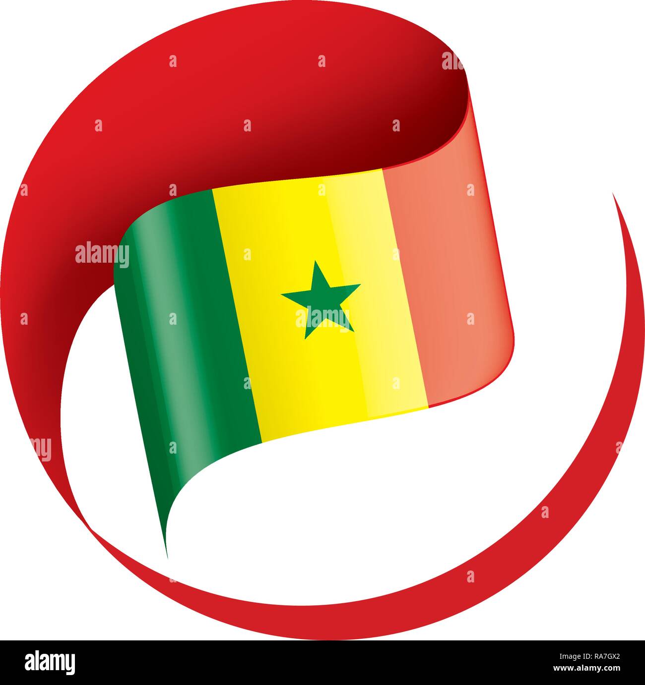 Senegal flag, vector illustration on a white background Stock Vector ...