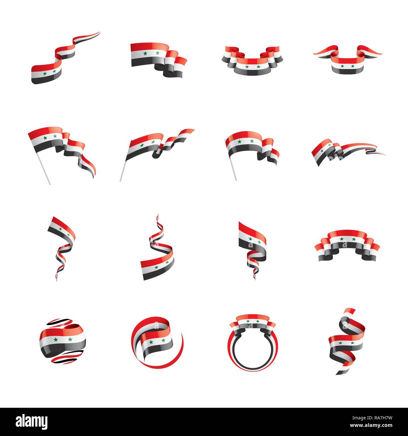 Syria flag, vector illustration on a white background Stock Vector ...