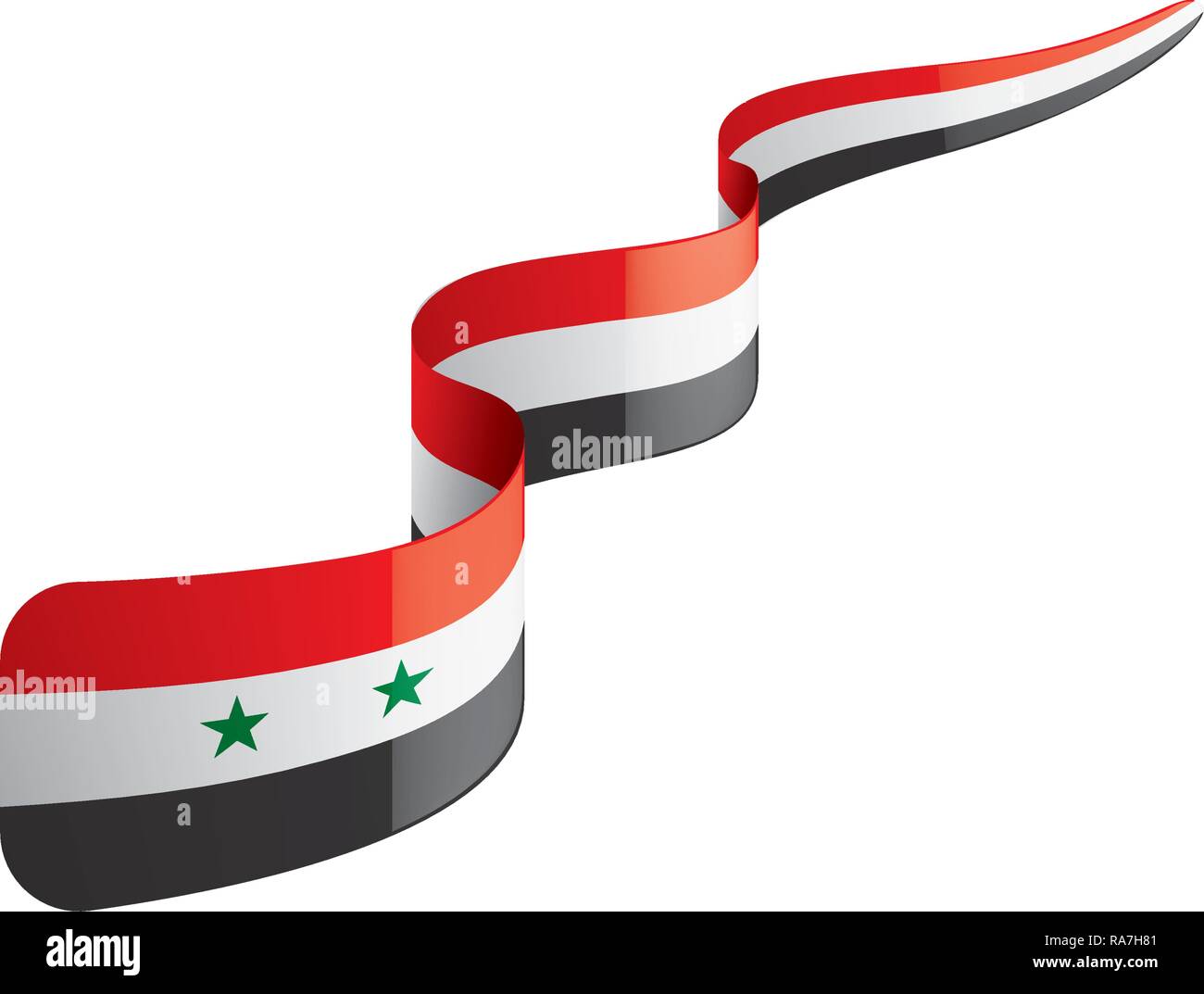 Syria ribbon waving flag hi-res stock photography and images - Alamy