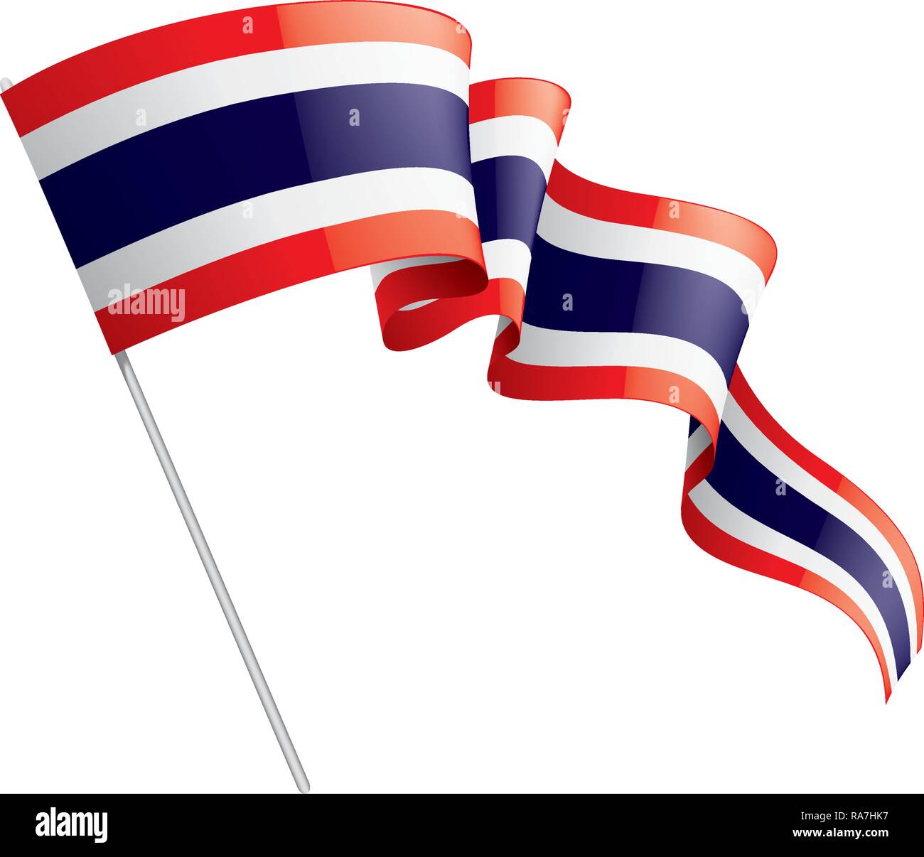 Thailand flag, vector illustration on a white background Stock Vector ...