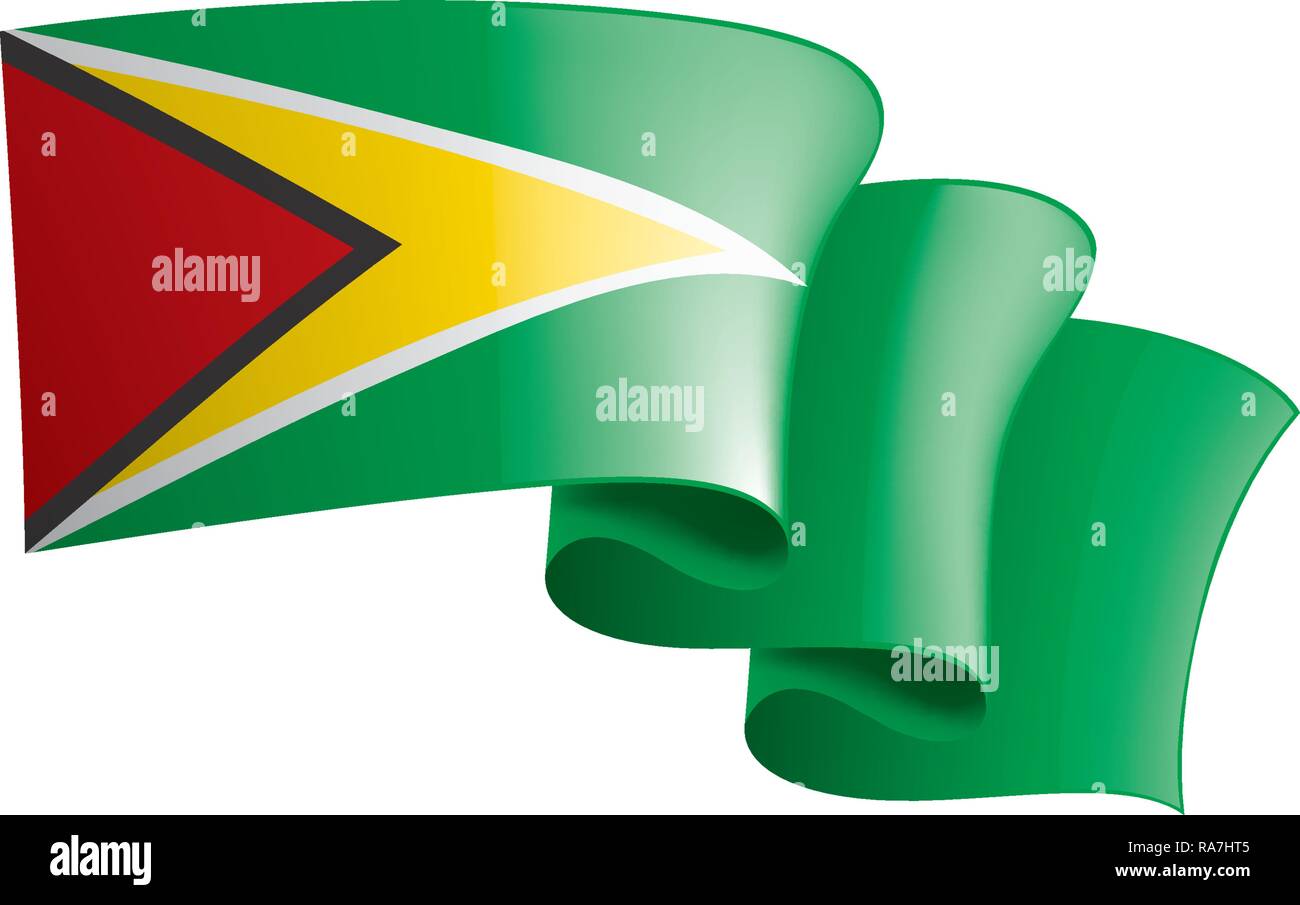 Guyana flag, vector illustration on a white background Stock Vector ...