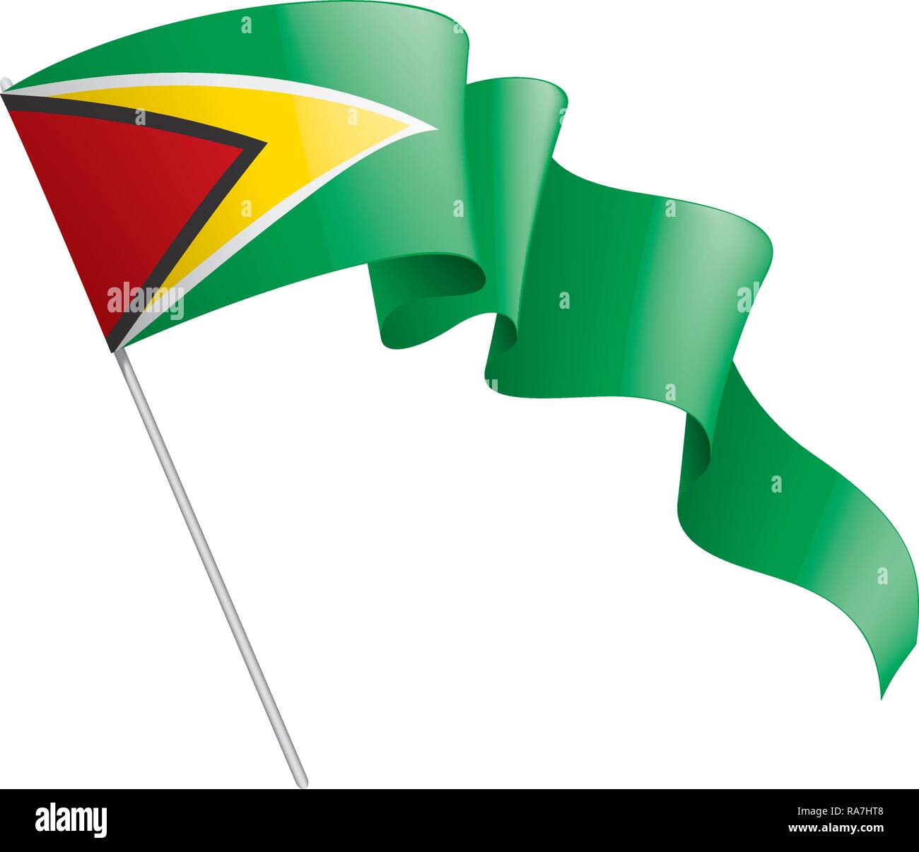 Guyana flag, vector illustration on a white background Stock Vector ...