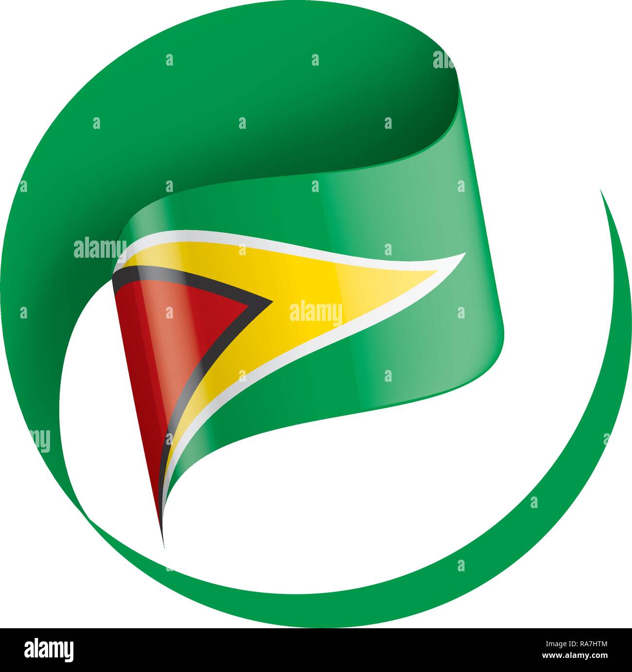 Guyana flag, vector illustration on a white background Stock Vector ...