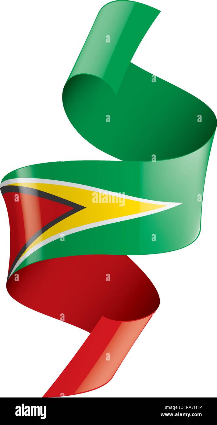 Guyana flag, vector illustration on a white background Stock Vector ...