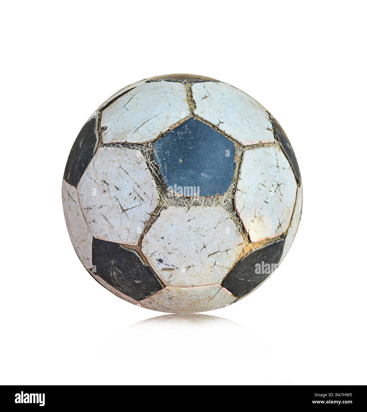 Old soccer ball Stock Photo - Alamy