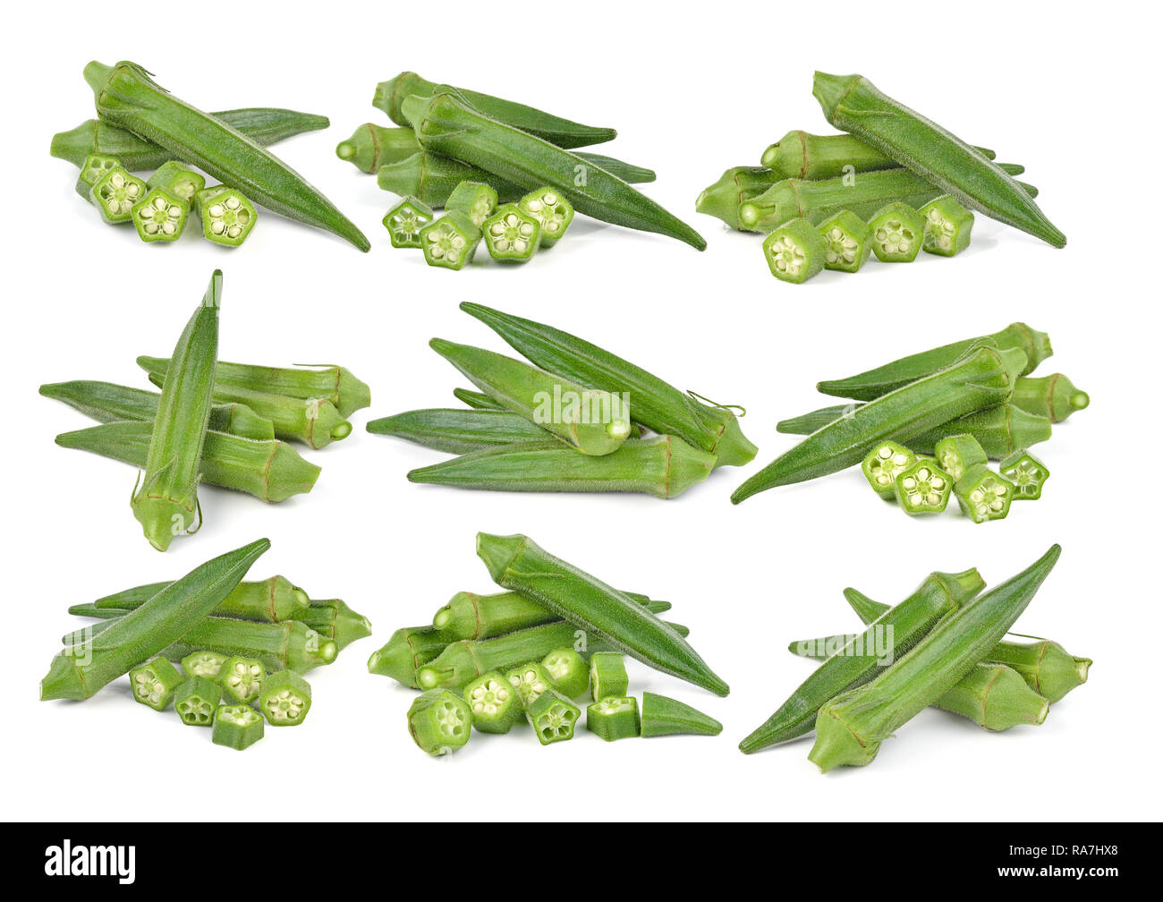 Okra cut Cut Out Stock Images & Pictures - Alamy
