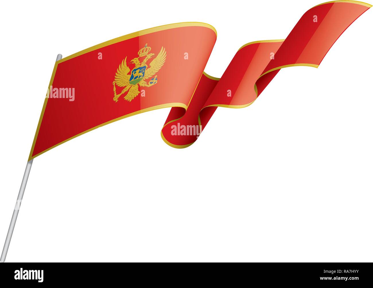 montenegro flag, vector illustration on a white background Stock Vector ...