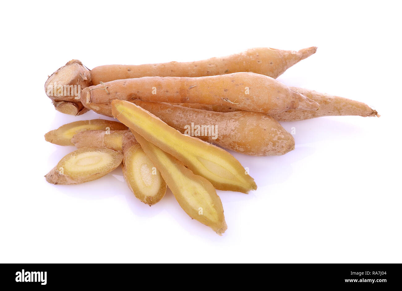 Fingerroot, Kaempfer, Boesenbergia on white background Stock Photo - Alamy