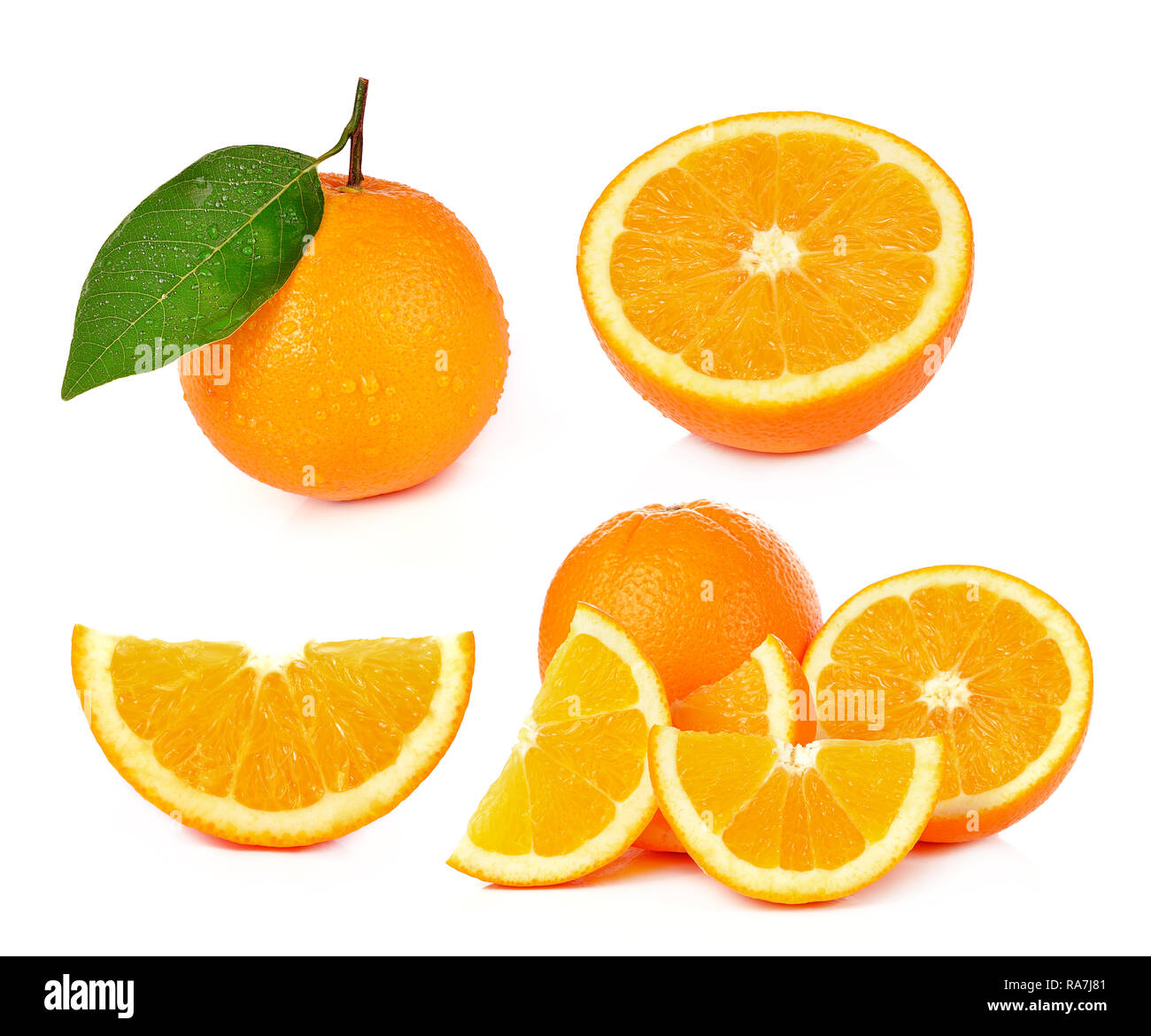 Orange fruit isolated on white background Stock Photo - Alamy