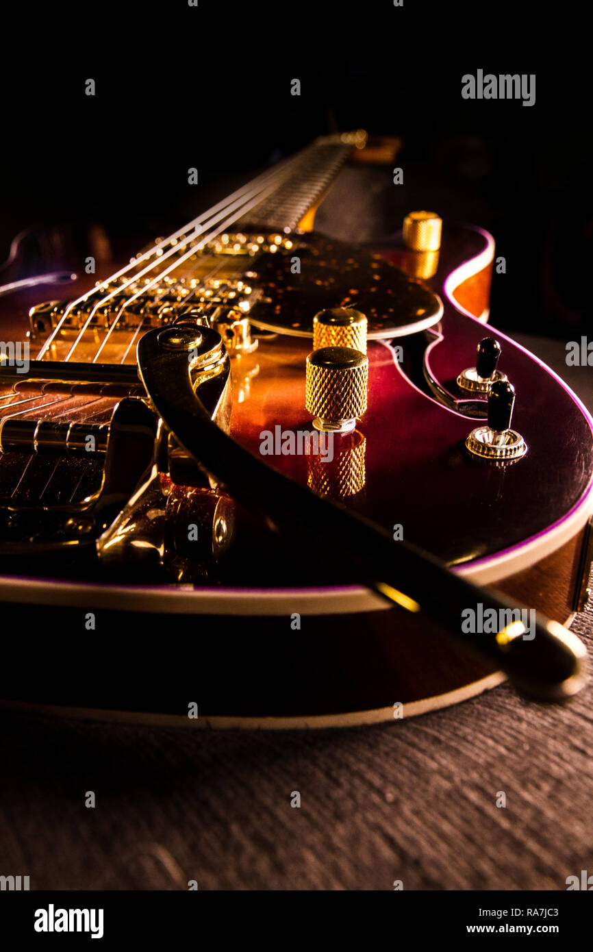 Beautiful electric guitar brown color hi-res stock photography and ...