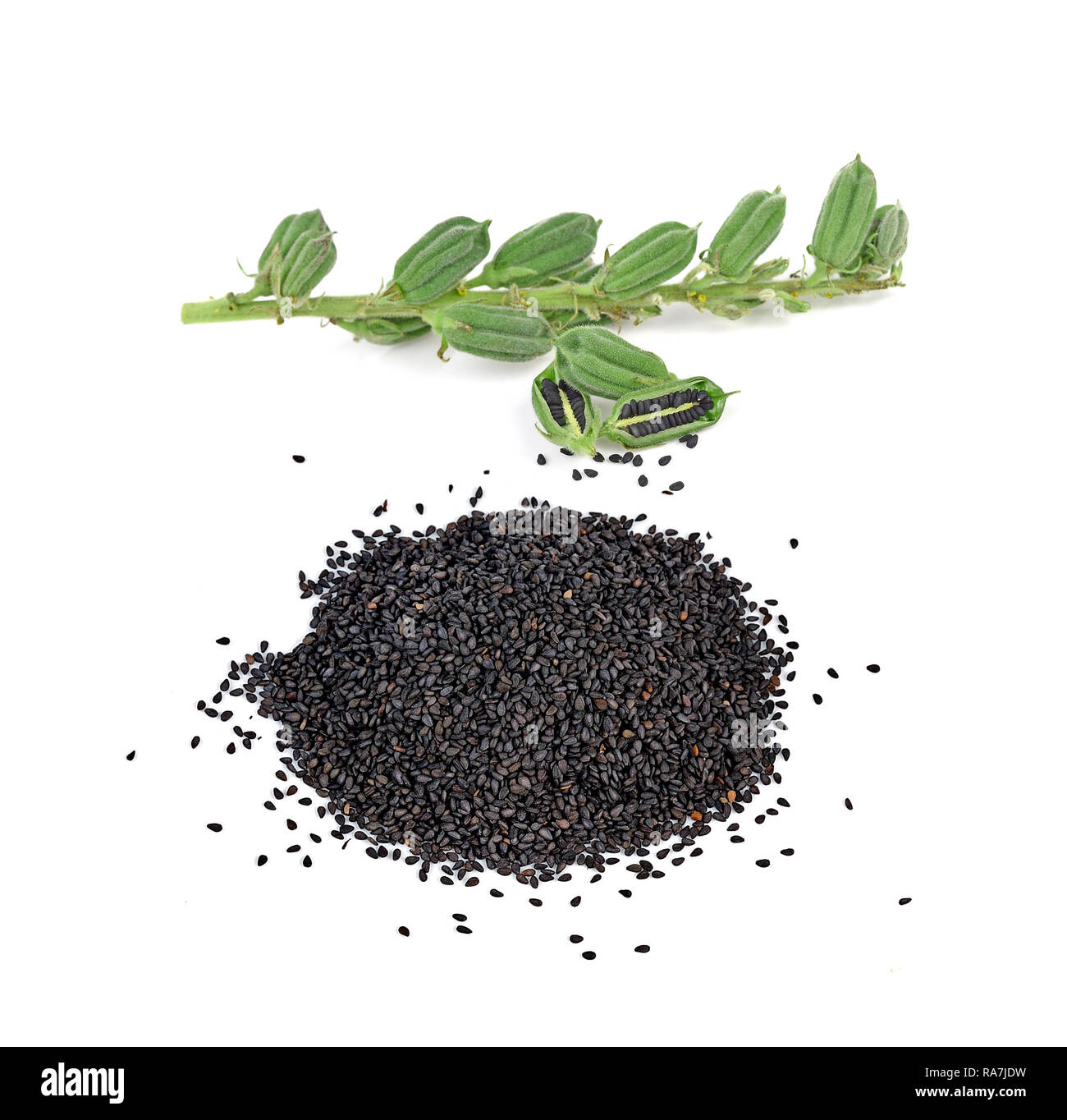 sesame on white background Stock Photo - Alamy