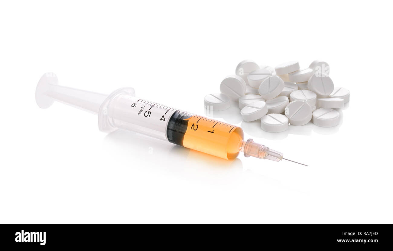 syringe on white background Stock Photo - Alamy