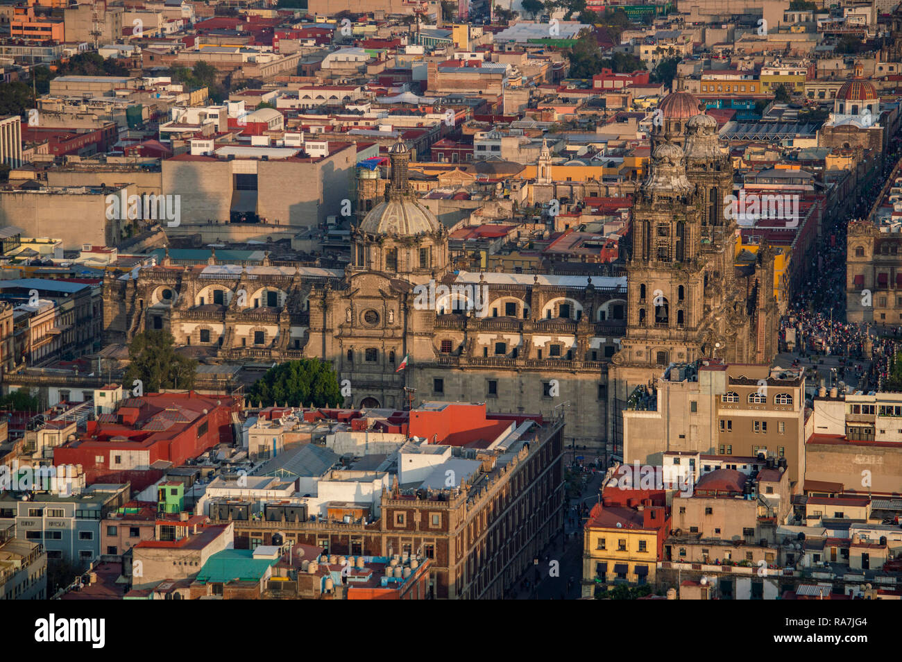 The Metropolitan Cathedral at the Zocalo in Mexico City, Mexico Stock ...
