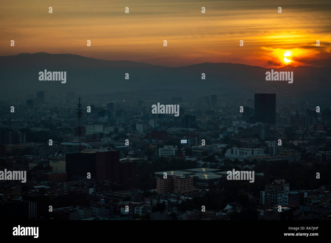 A view of west Mexico City, Mexico, at dusk Stock Photo - Alamy