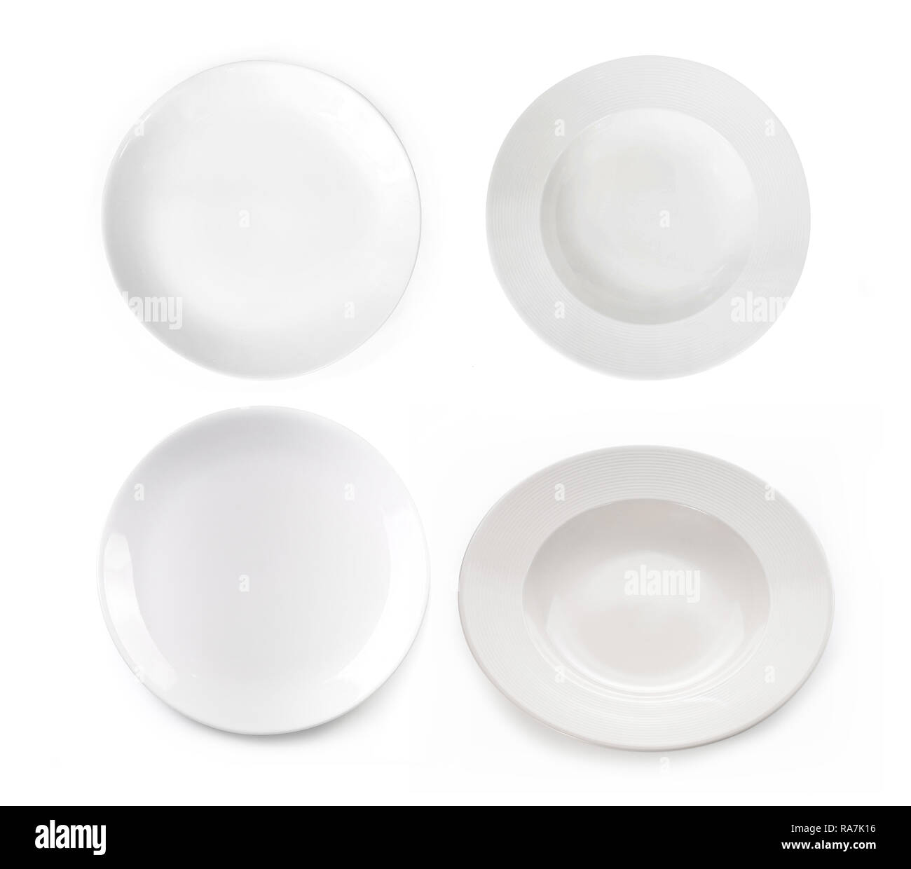 empty plate isolated on white background Stock Photo - Alamy