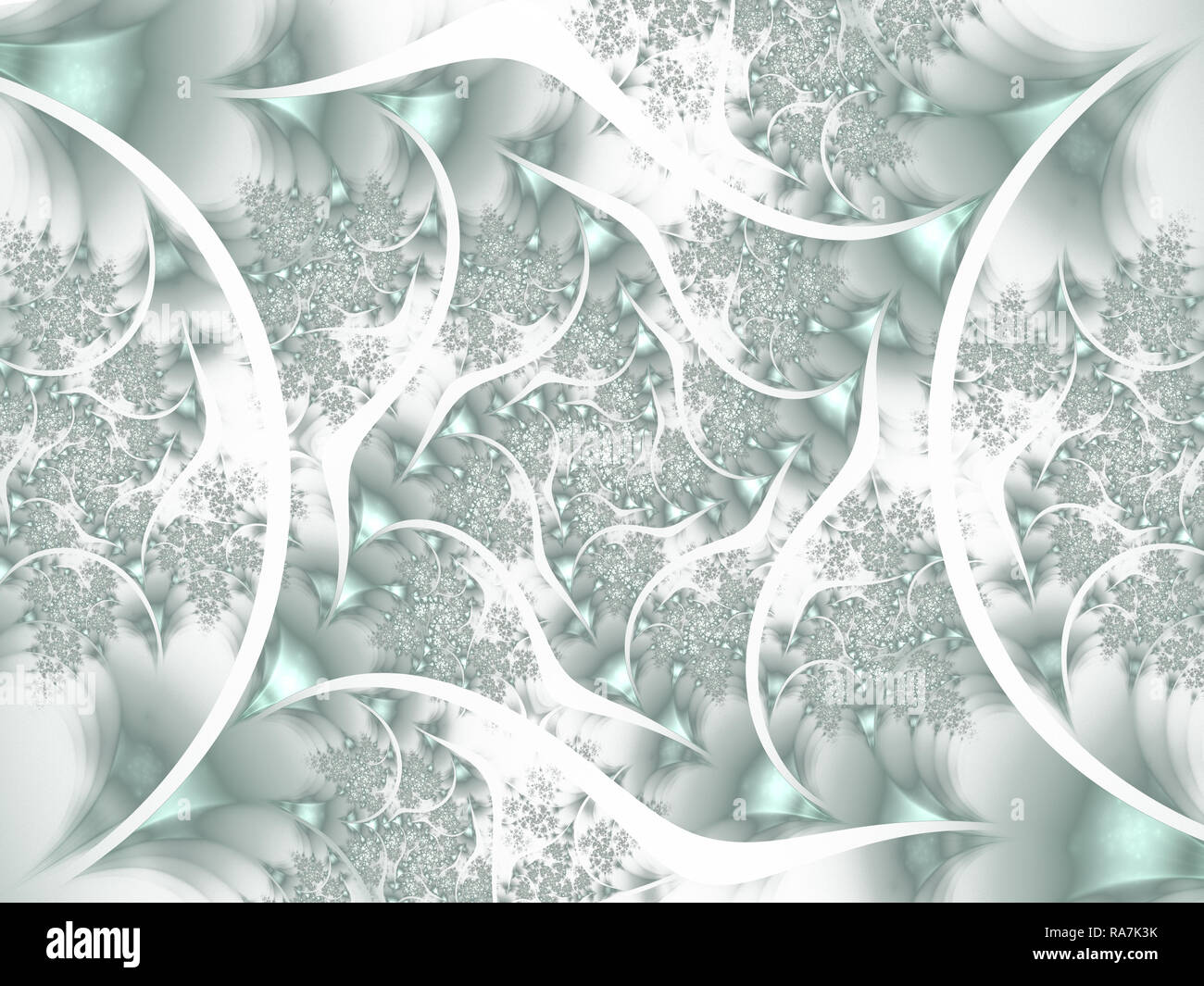 Fractal snow flakes. Winter background with snowflakes forming spiral ...