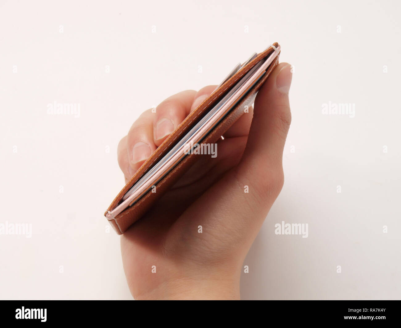 hand holding the card purse Stock Photo - Alamy