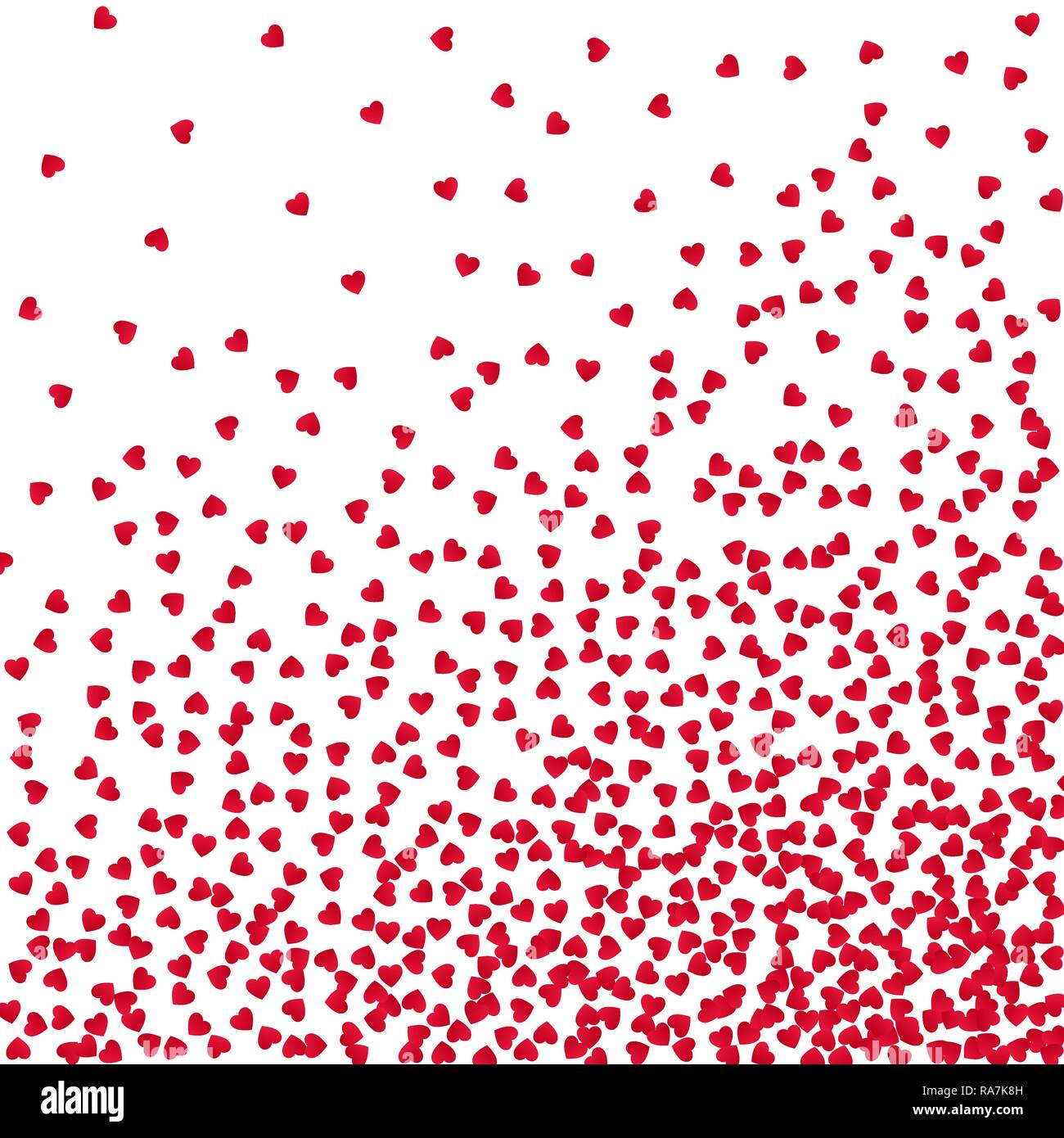 Background with falling hearts. Valentines day decoration elements ...