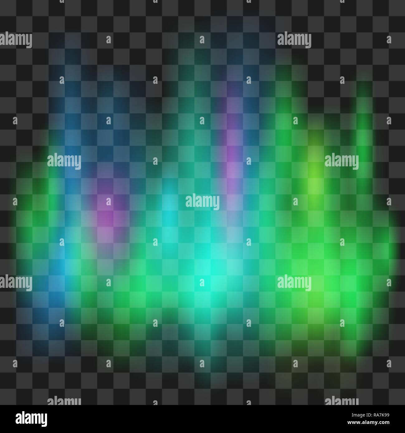 Northern lights isolated on transparent background. Vector illustration ...