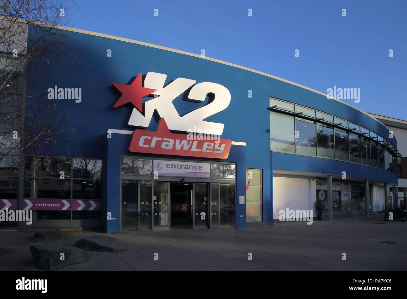 entrance to the K2 sports center in crawley west sussex Stock Photo - Alamy