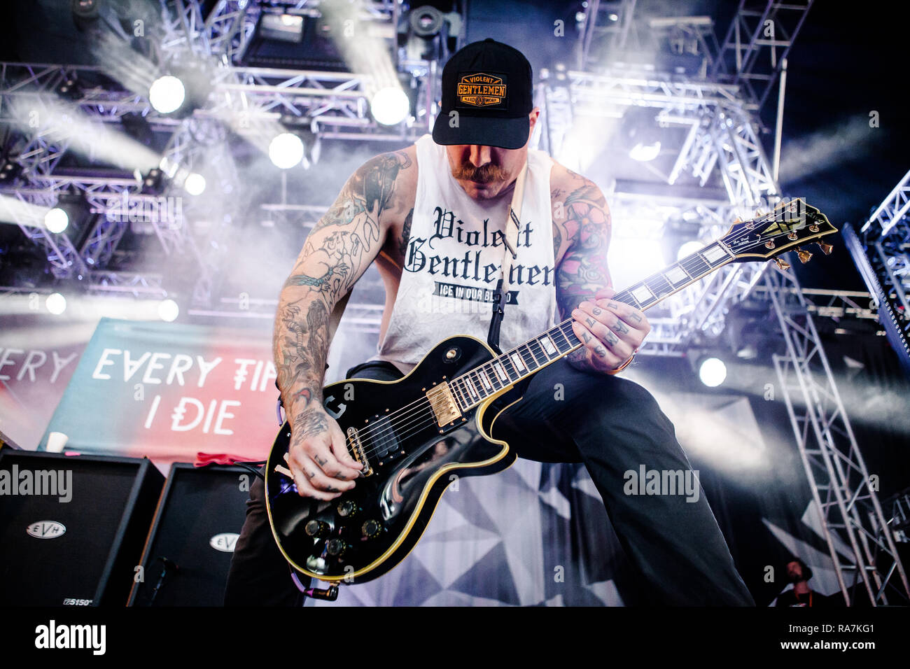 The American crust punk band All Pigs Must Die performs a live concert ...