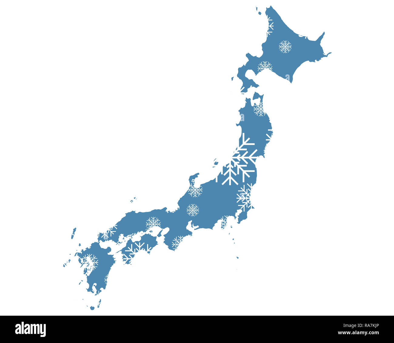 Map of japan with snowflakes hi-res stock photography and images - Alamy
