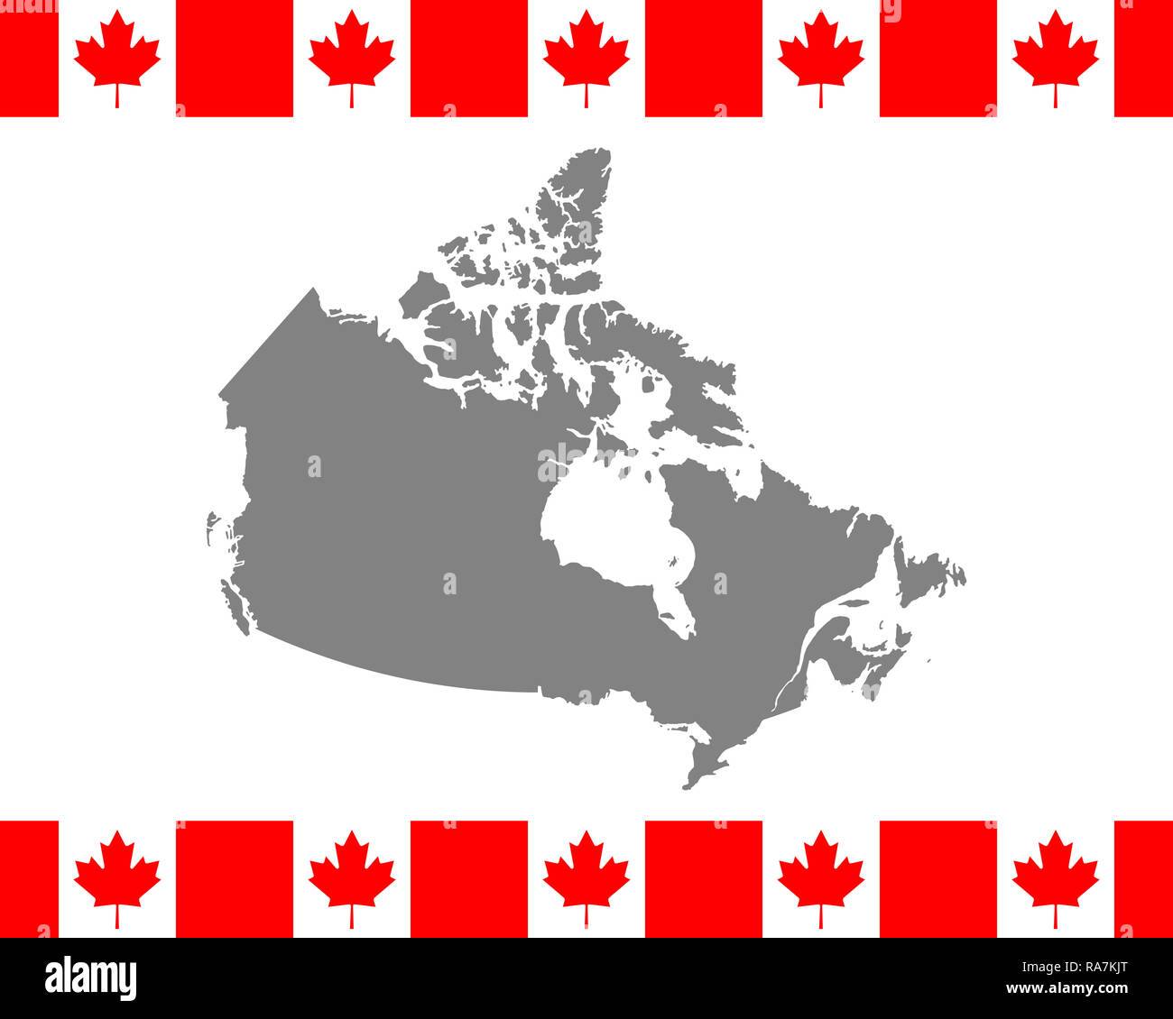 Canadian flag and map Stock Photo - Alamy