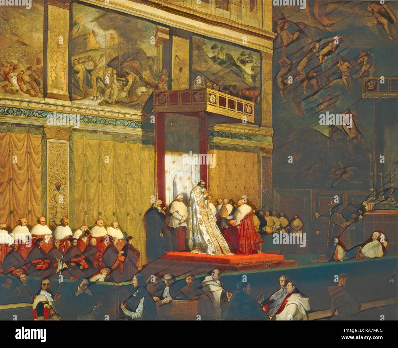 Jean-Auguste-Dominique Ingres, Pope Pius VII in the Sistine Chapel ...