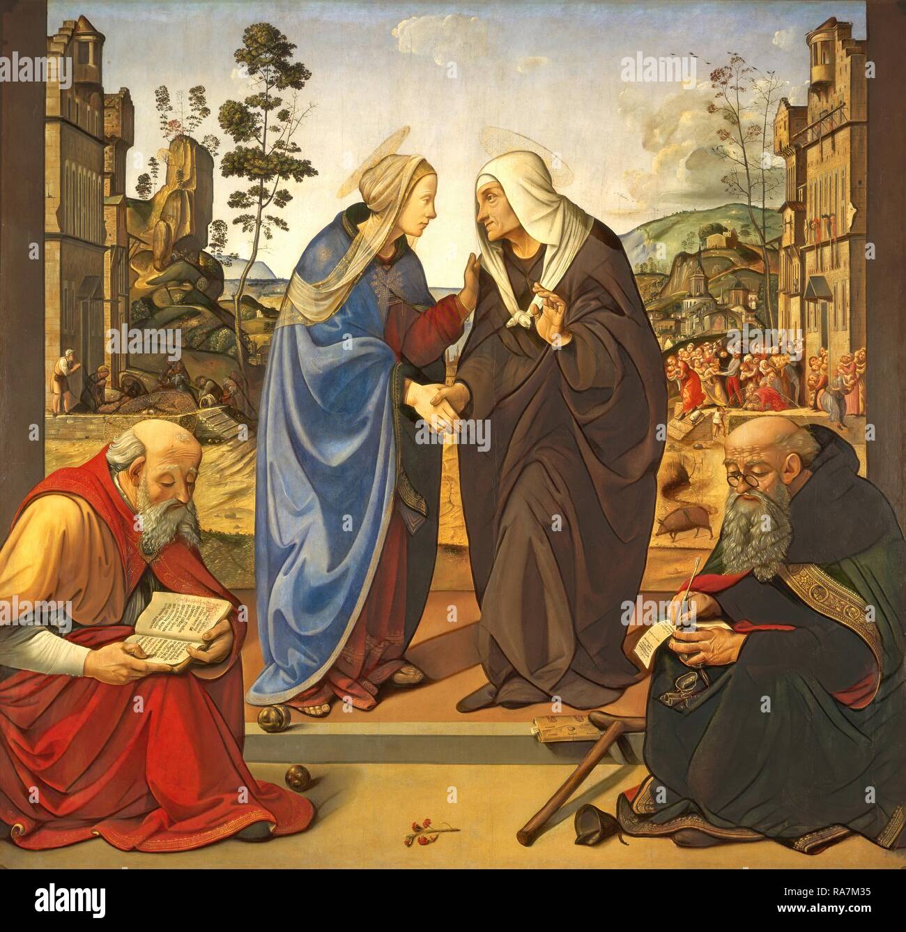 Piero di Cosimo, The Visitation with Saint Nicholas and Saint Anthony ...