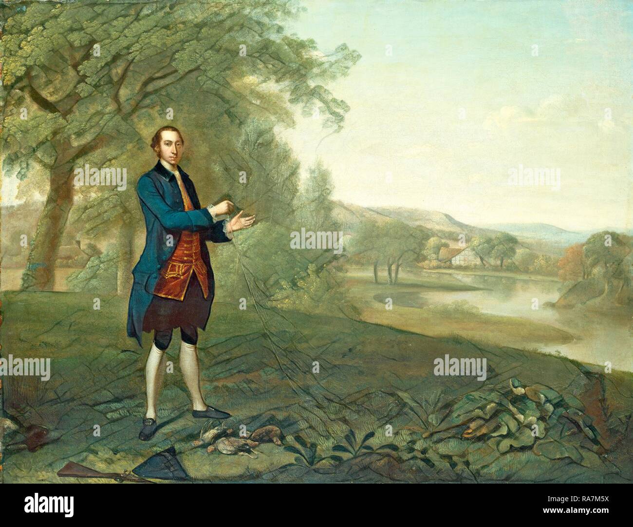 Arthur Devis, Portrait of a Gentleman Netting Partridges, British, 1712 ...