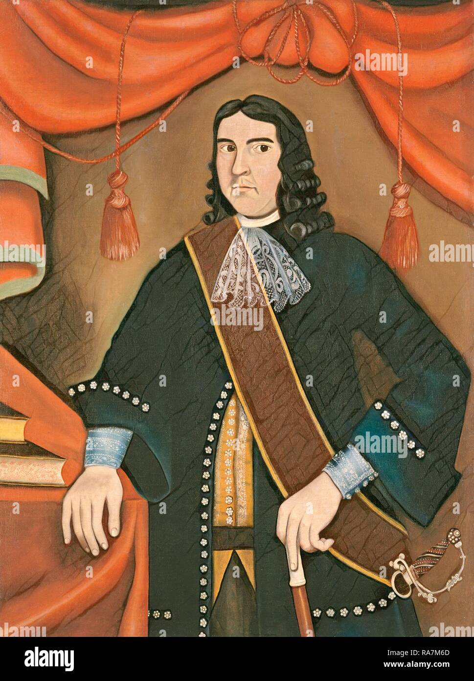 American 19th Century, Samuel Eells, c. 1800, oil on canvas. Reimagined ...