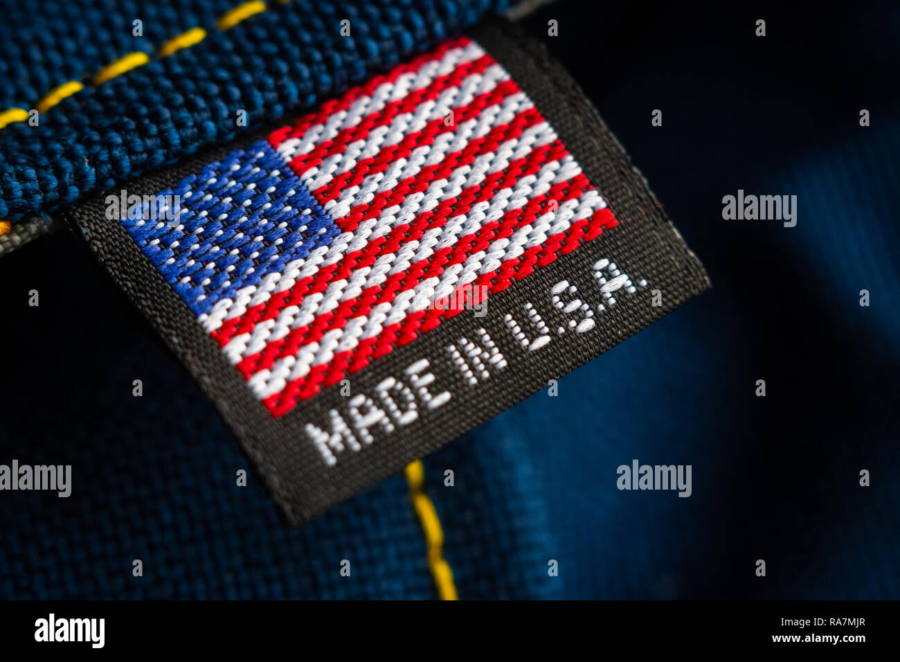 Made in USA label textile Stock Photo - Alamy
