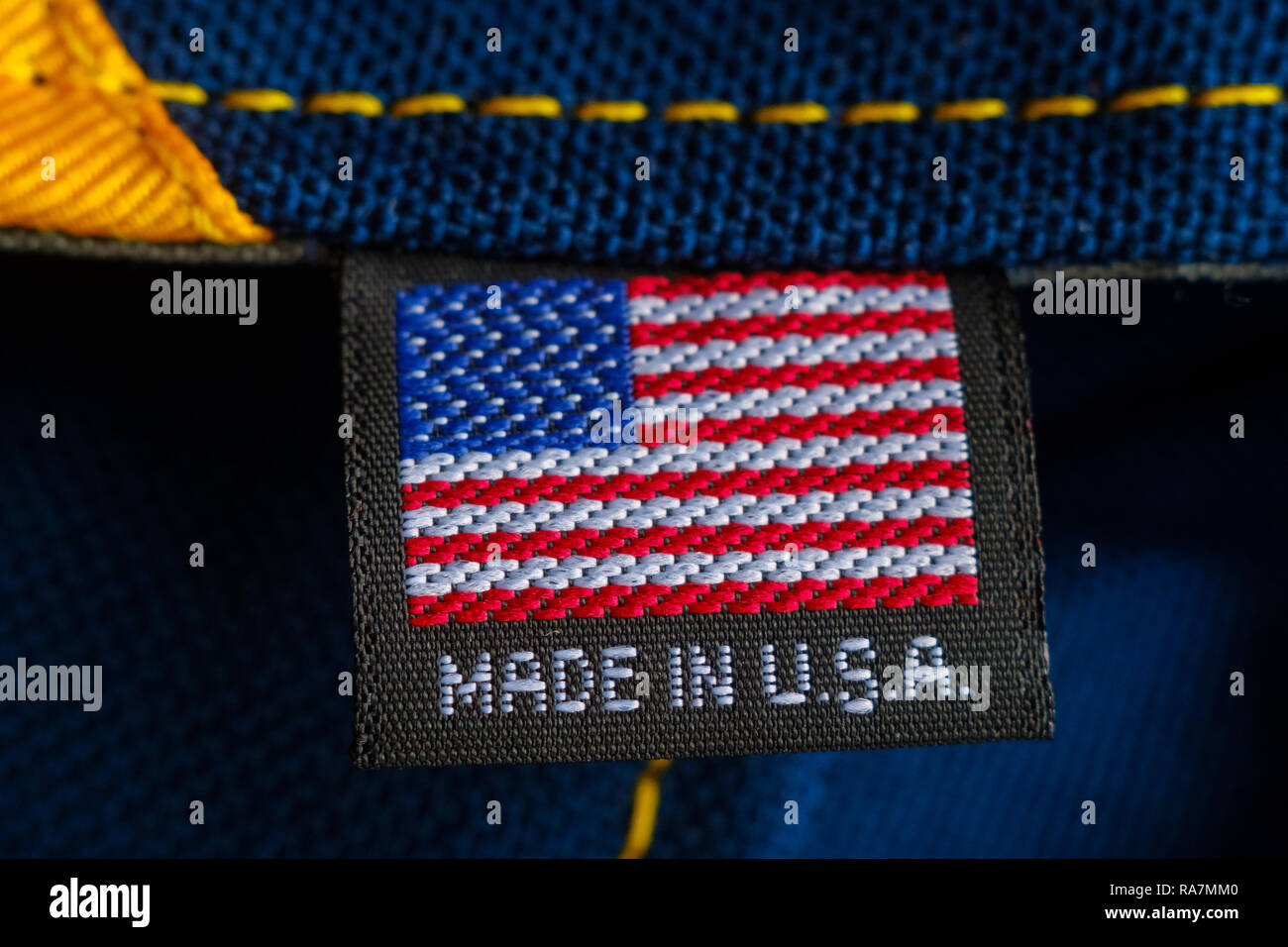 Made in USA label textile Stock Photo - Alamy