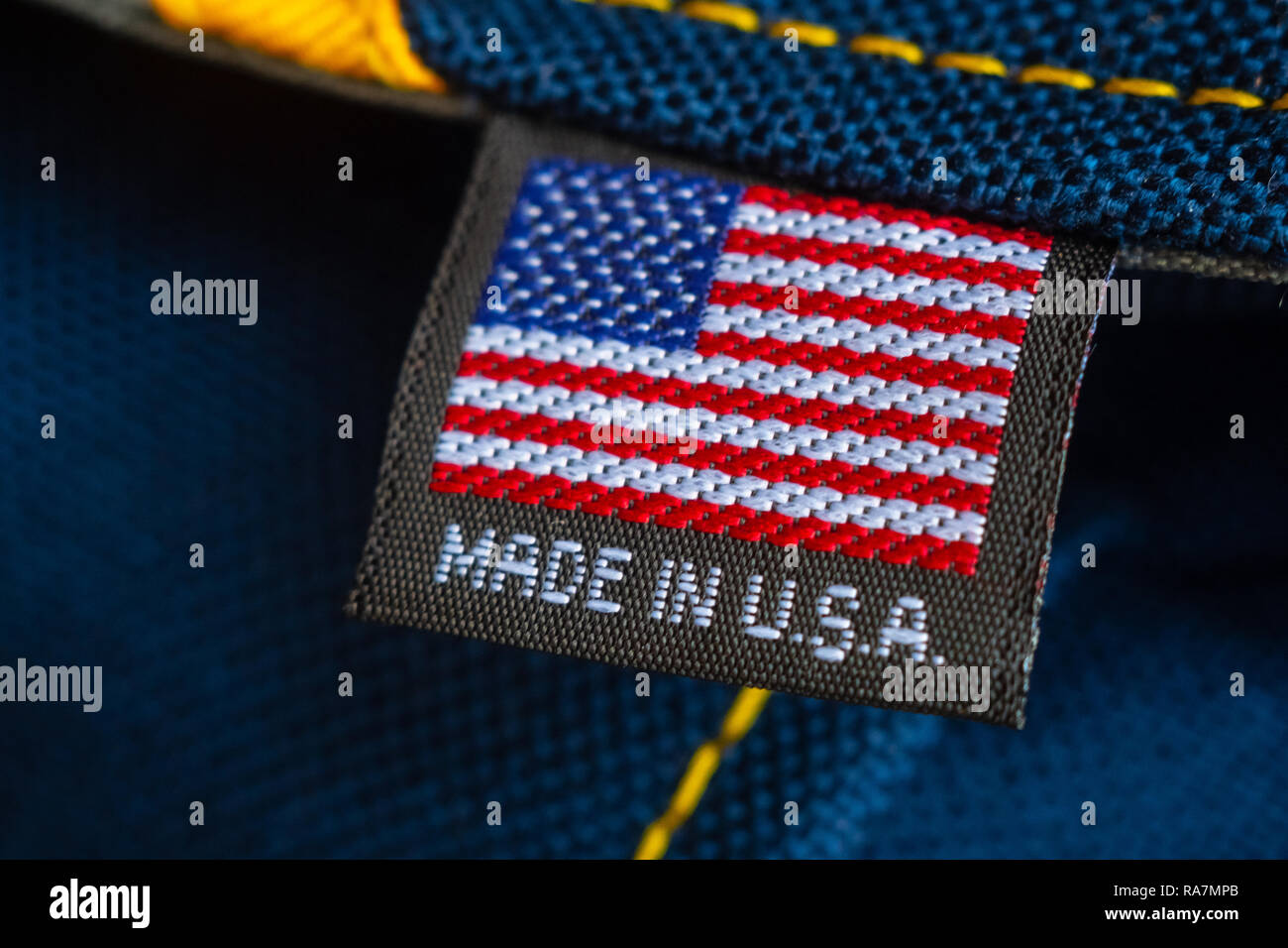 Made in USA label textile Stock Photo - Alamy