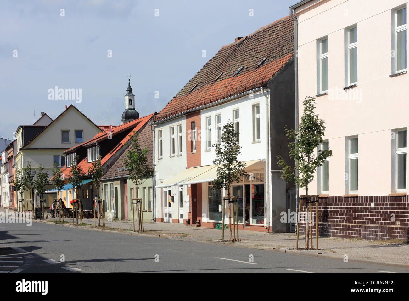 The Brandenburg Street in the small town Genthin in Saxony-Anhalt ...