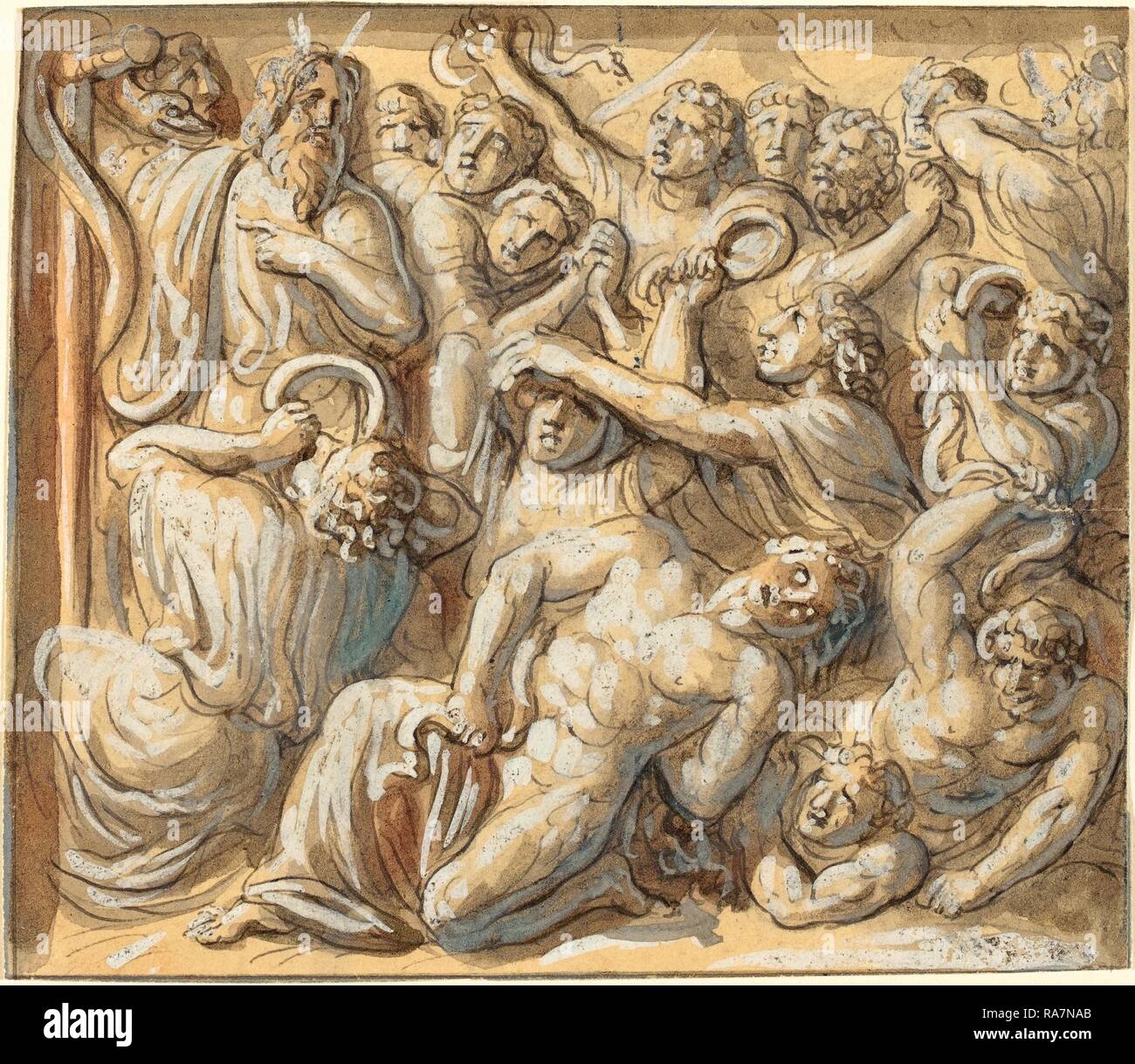 Luigi Ademollo, Italian (1764-1849), Moses and the Brazen Serpent, pen ...