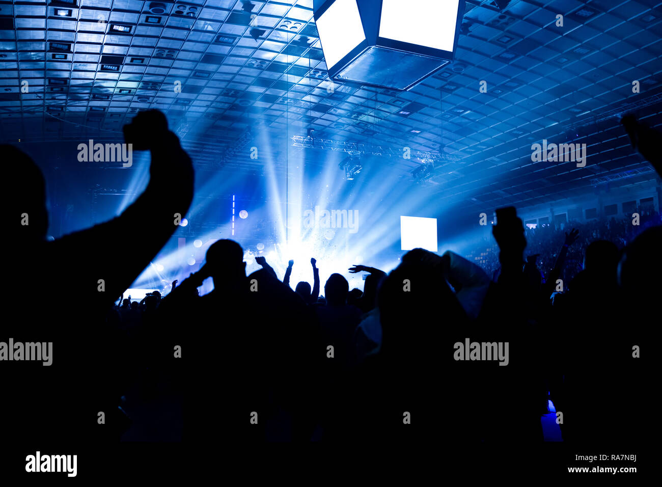 Concert crowd having fun at a rock concert Stock Photo - Alamy