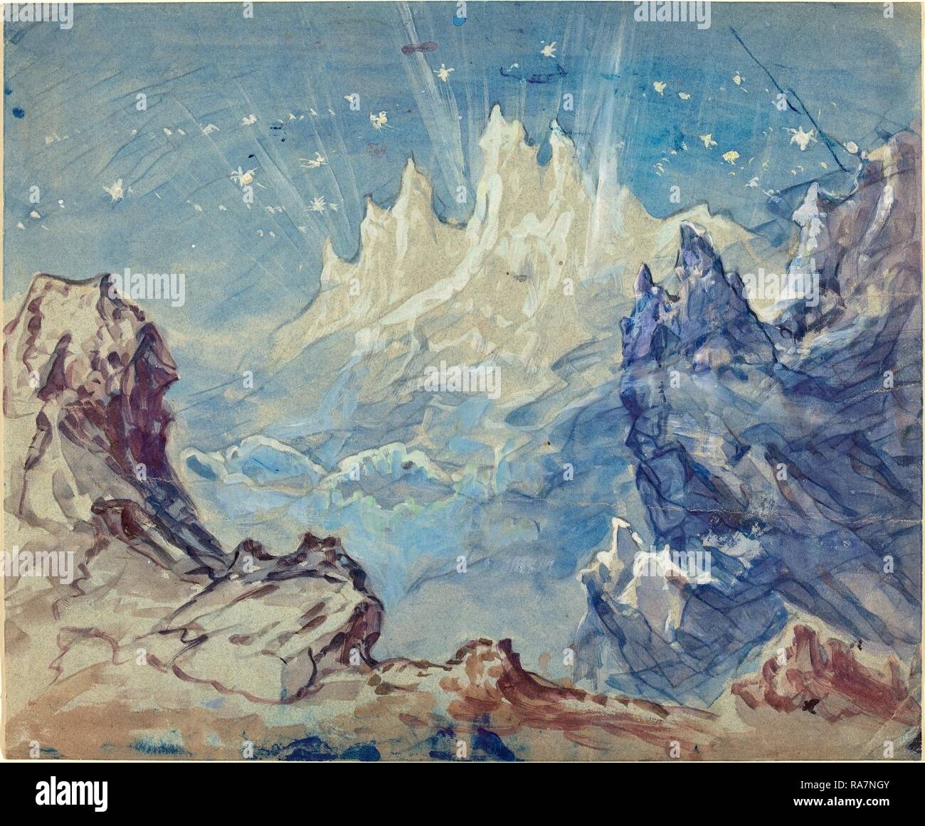 Robert Caney, British (1847-1911), Fantastic Mountainous Landscape with ...