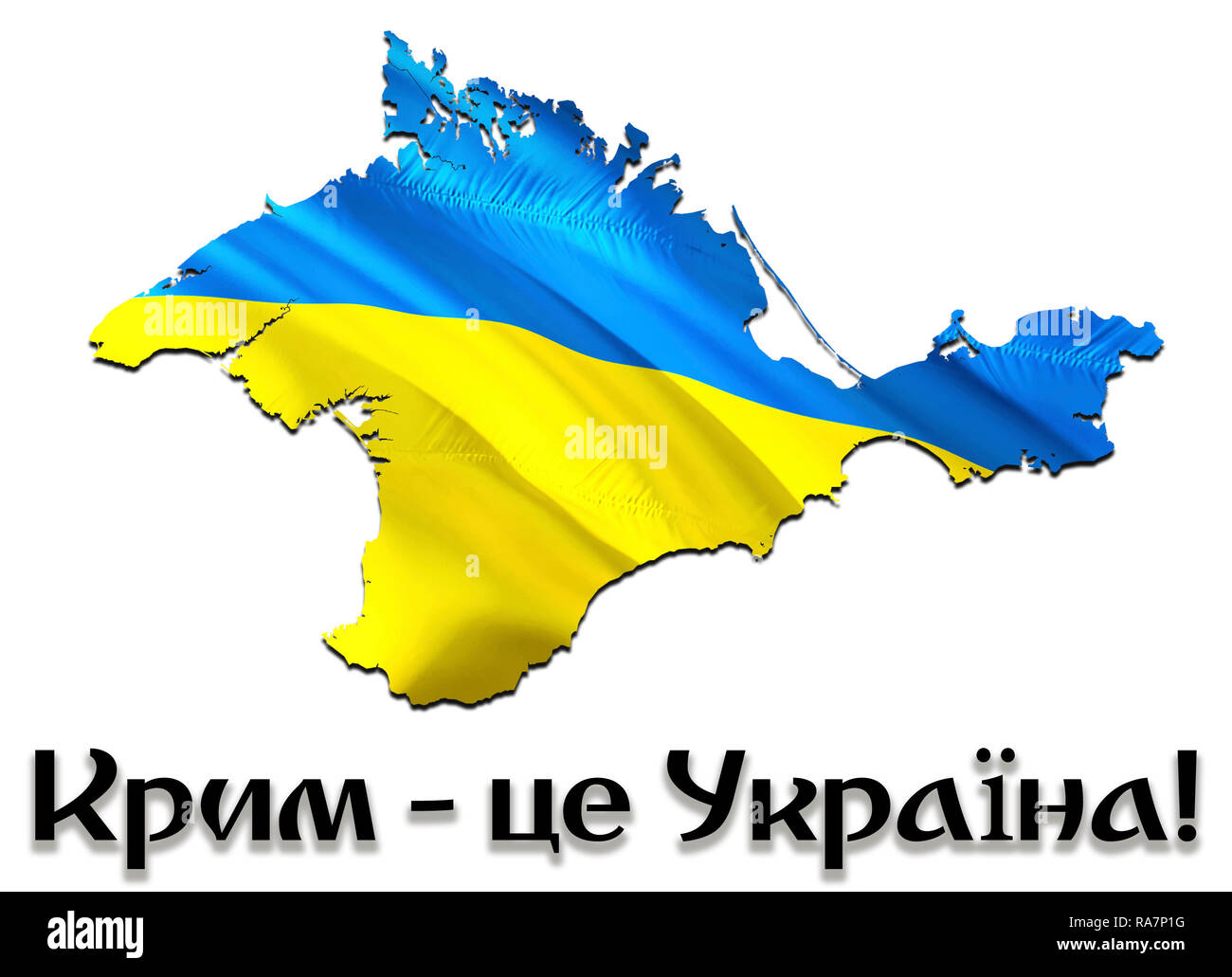Flag Map of Crimea. 3D rendering Ukraine Crimea map and flag. The ...