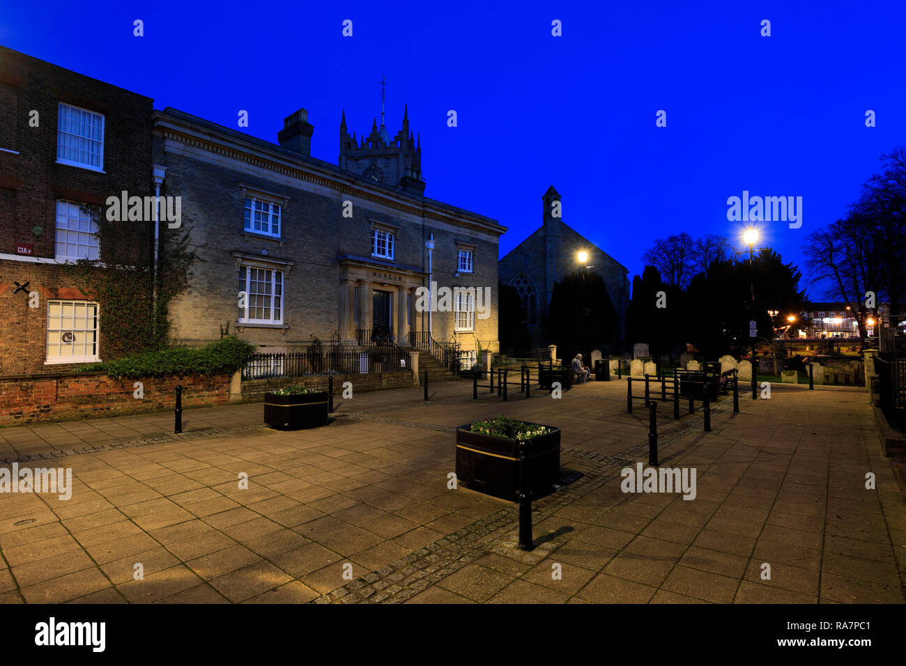 The Wisbech Museum and St Peters church, Wisbech town, Fenland ...