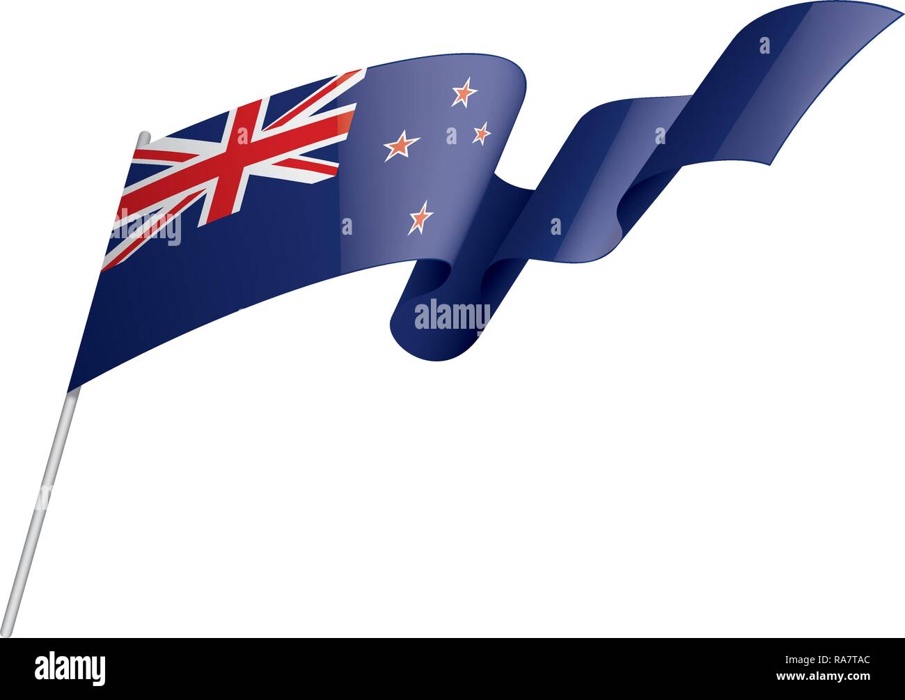 New Zealand flag, vector illustration on a white background Stock ...