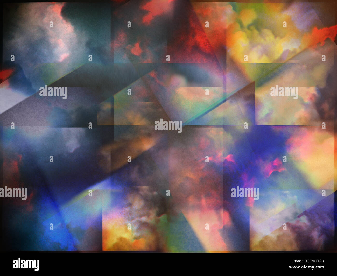 Colorful clouds with overlapping rectangular layers Stock Photo - Alamy