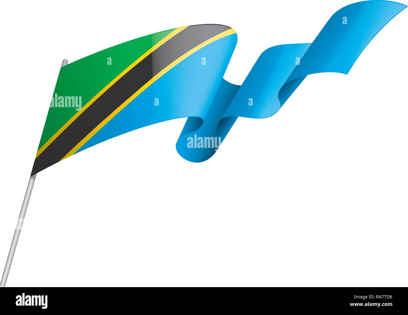 Tanzania flag, vector illustration on a white background Stock Vector ...