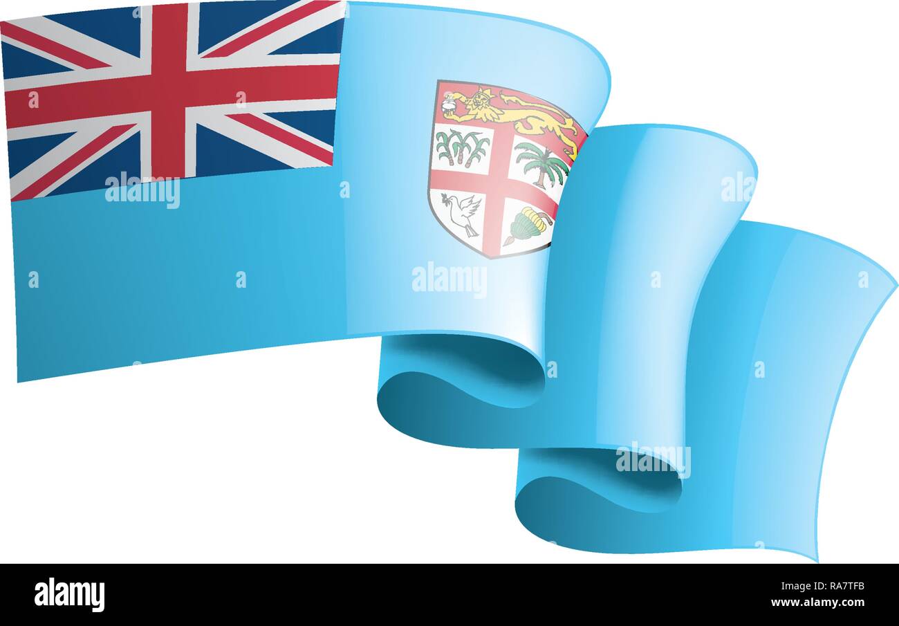 Fiji flag, vector illustration on a white background Stock Vector Image ...