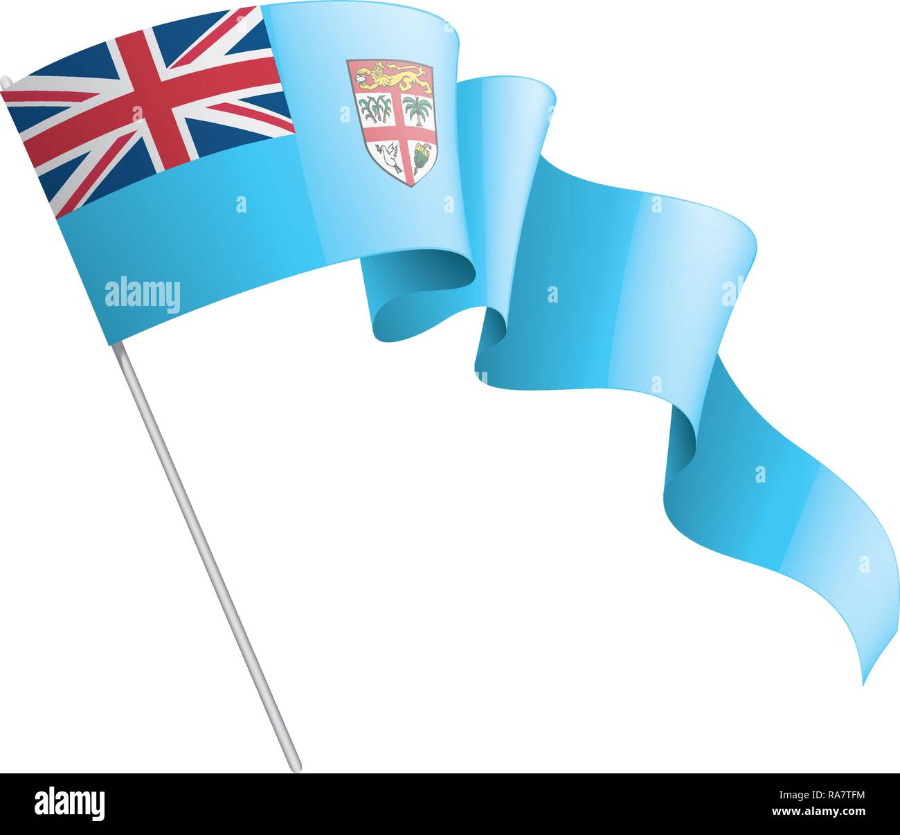 Fiji flag, vector illustration on a white background Stock Vector Image ...