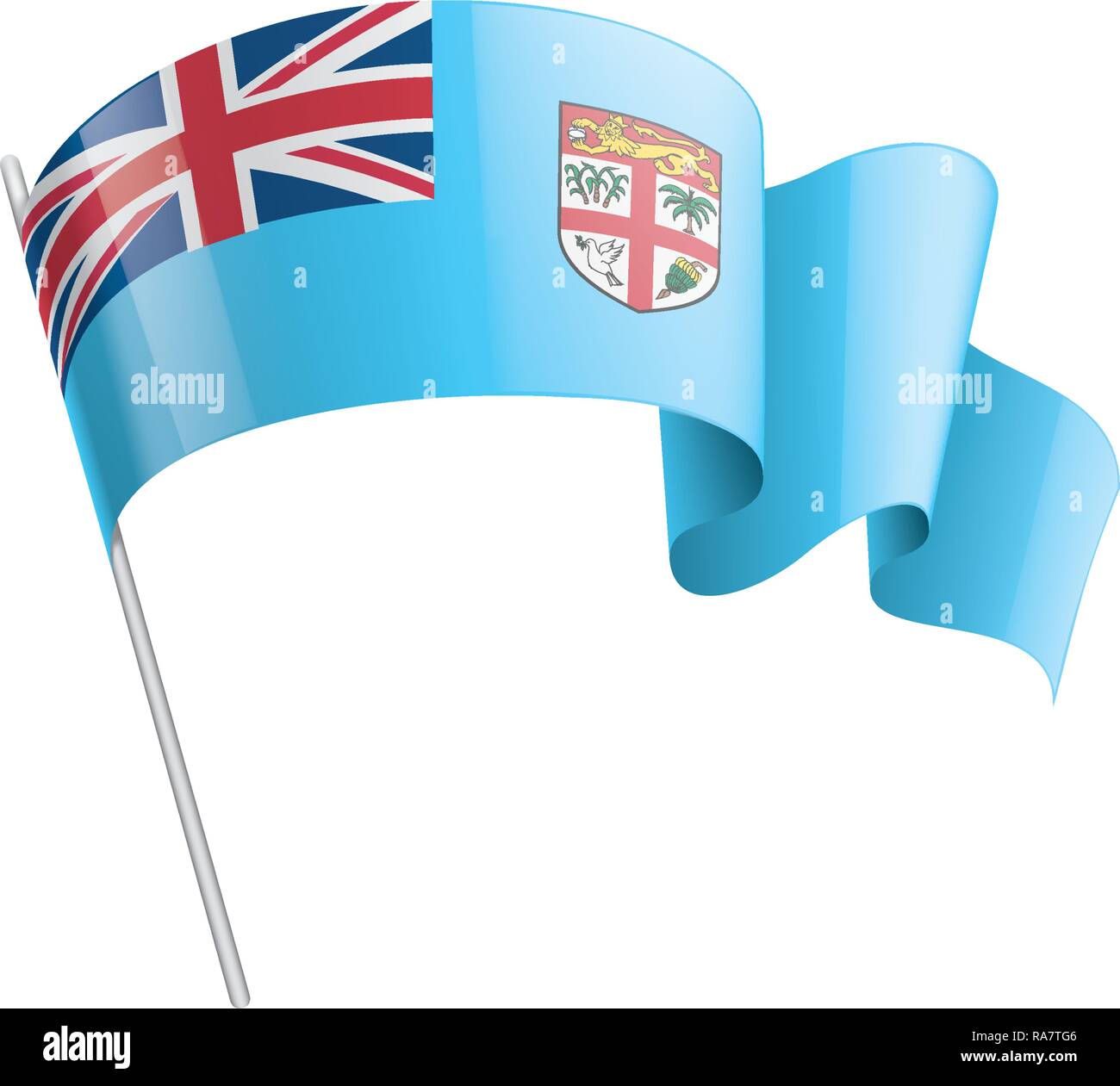 Fiji flag, vector illustration on a white background Stock Vector Image ...